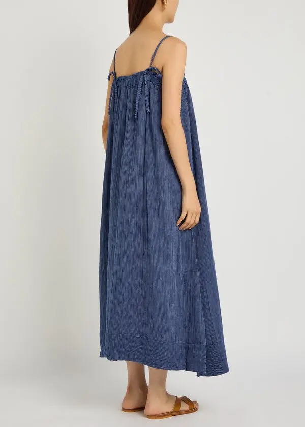 Eileen Fisher Striped Organic Cotton Midi Dress