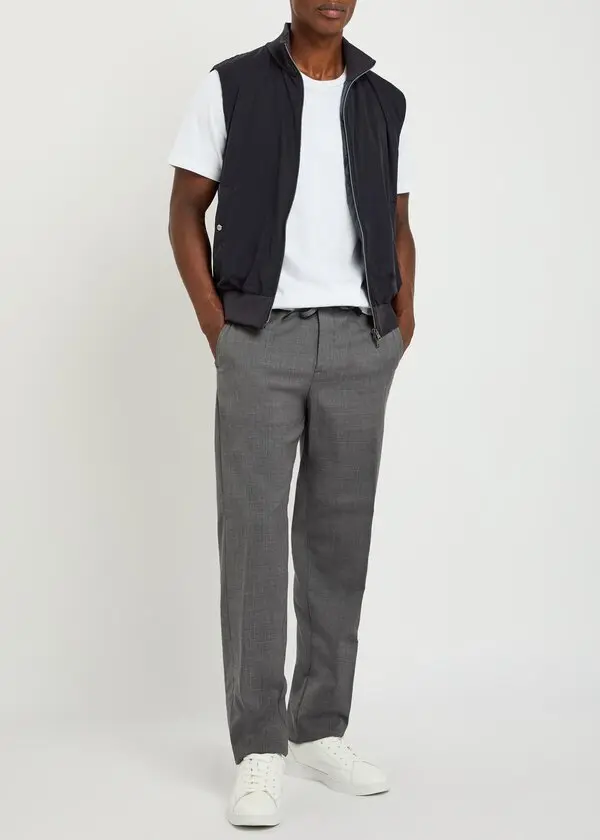 Herno Padded Stretch-shell And Cotton-knit Gilet