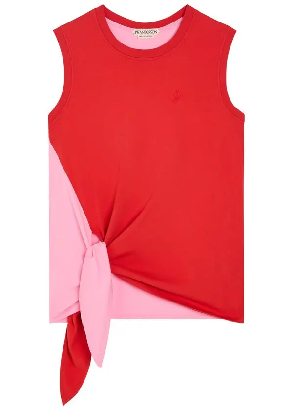 JW Anderson Colour-blocked Cotton Tank Top - Red