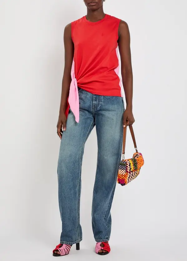 JW Anderson Colour-blocked Cotton Tank Top - Red