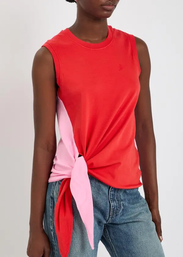 JW Anderson Colour-blocked Cotton Tank Top - Red