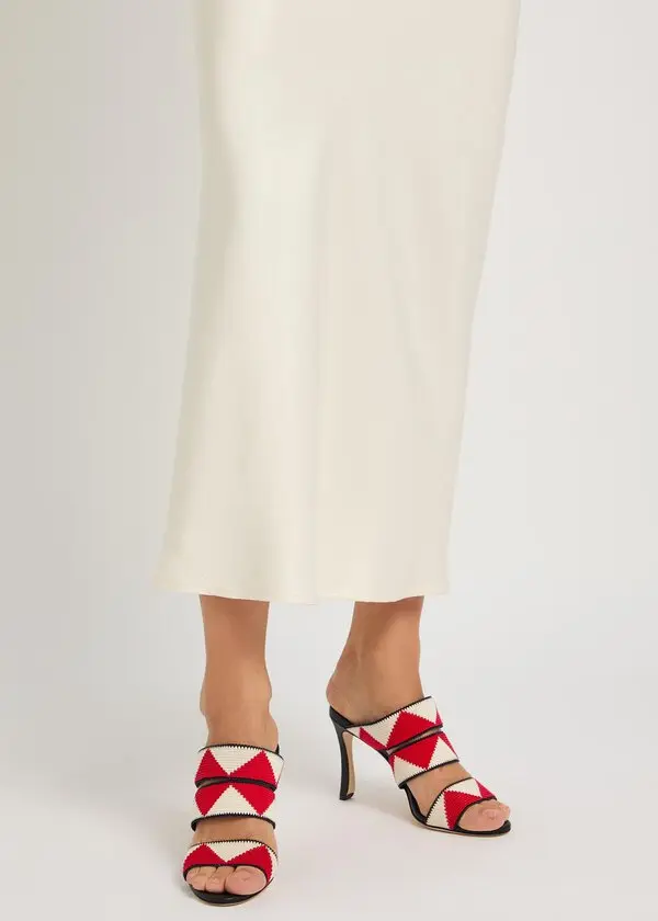 Manolo Blahnik Capro 90 Striped Leather Sandals