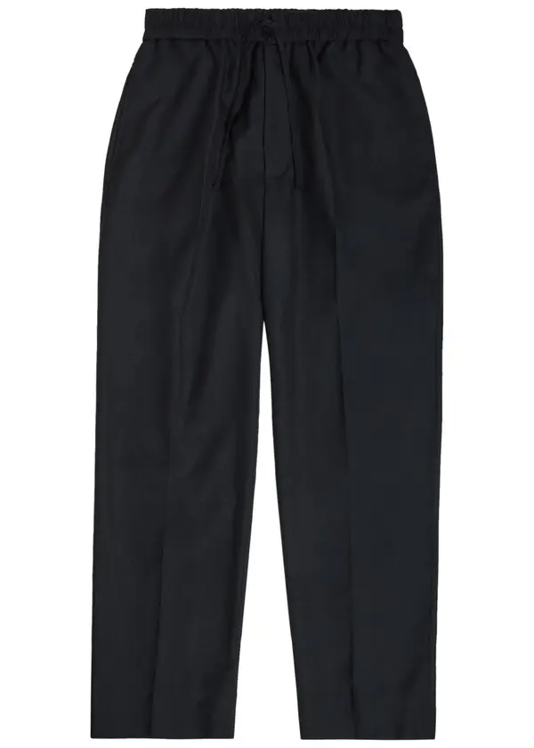 Officine Générale Nilson Wool And Cashmere-blend Trousers - Navy
