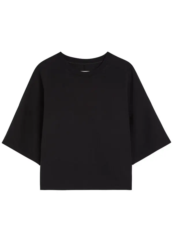 Ossou Rift Cropped Cotton-blend T-shirt - Black