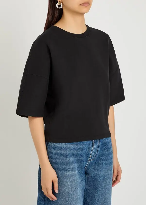 Ossou Rift Cropped Cotton-blend T-shirt - Black