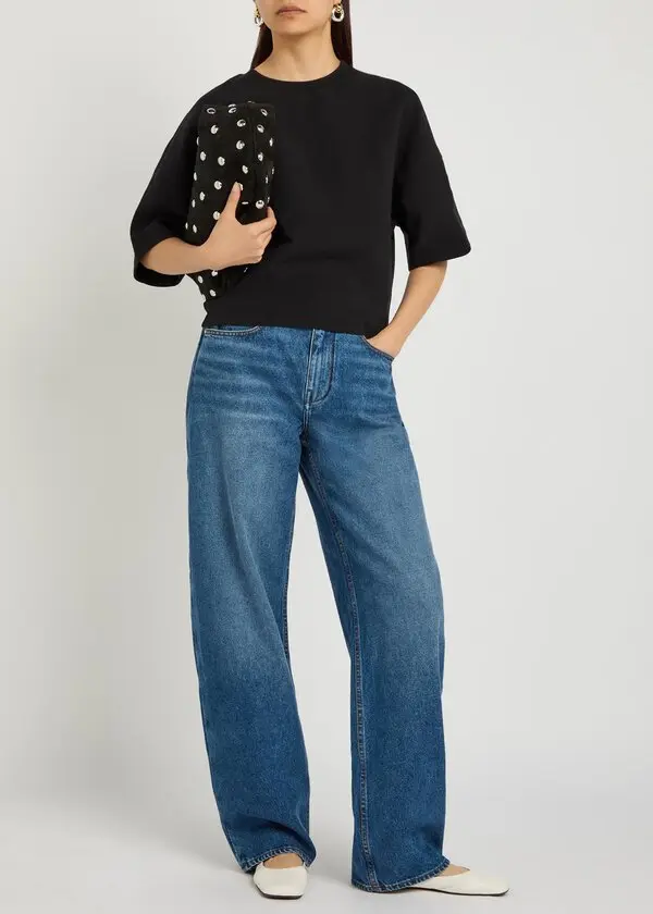Ossou Rift Cropped Cotton-blend T-shirt - Black