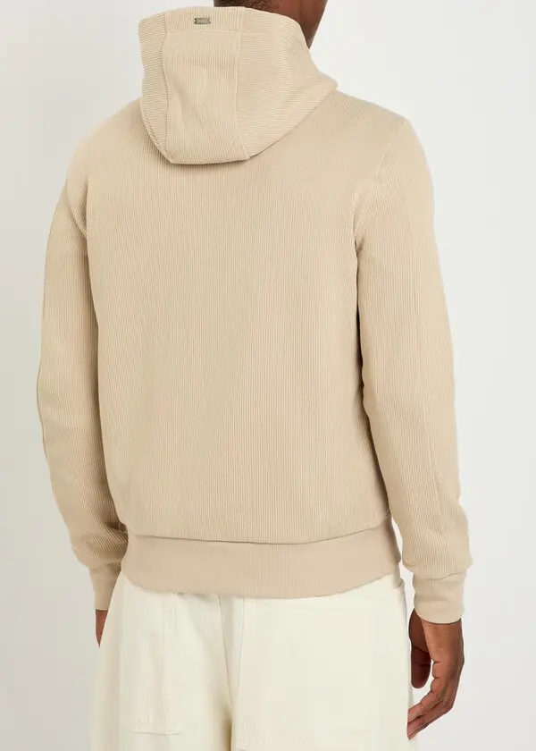 Herno Hooded Padded Stretch Shell And Cotton-knit Jacket