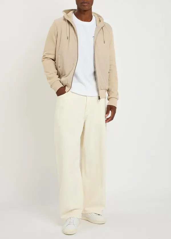 Herno Hooded Padded Stretch Shell And Cotton-knit Jacket