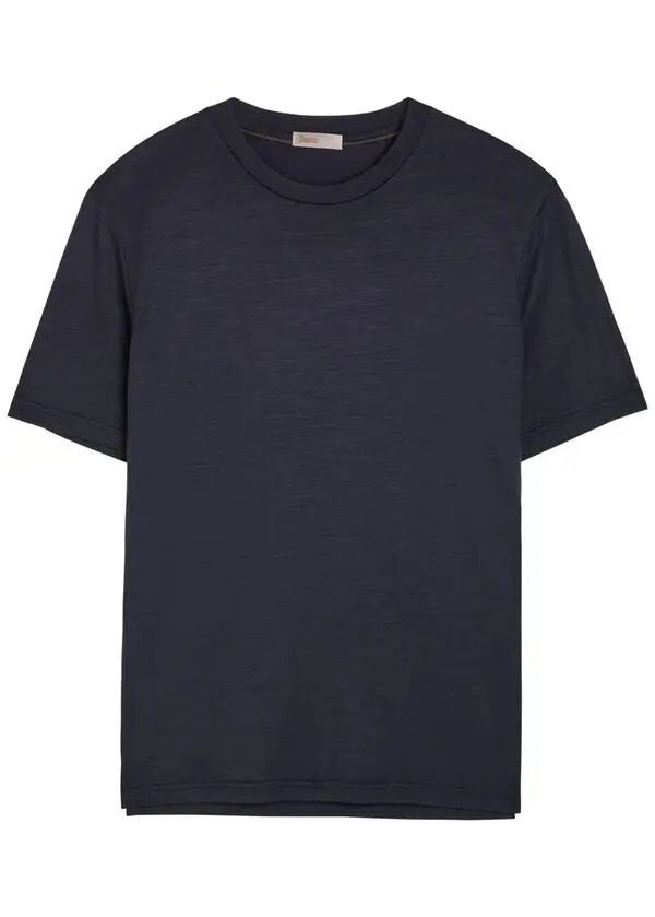 Herno Wool-jersey T-shirt - Navy