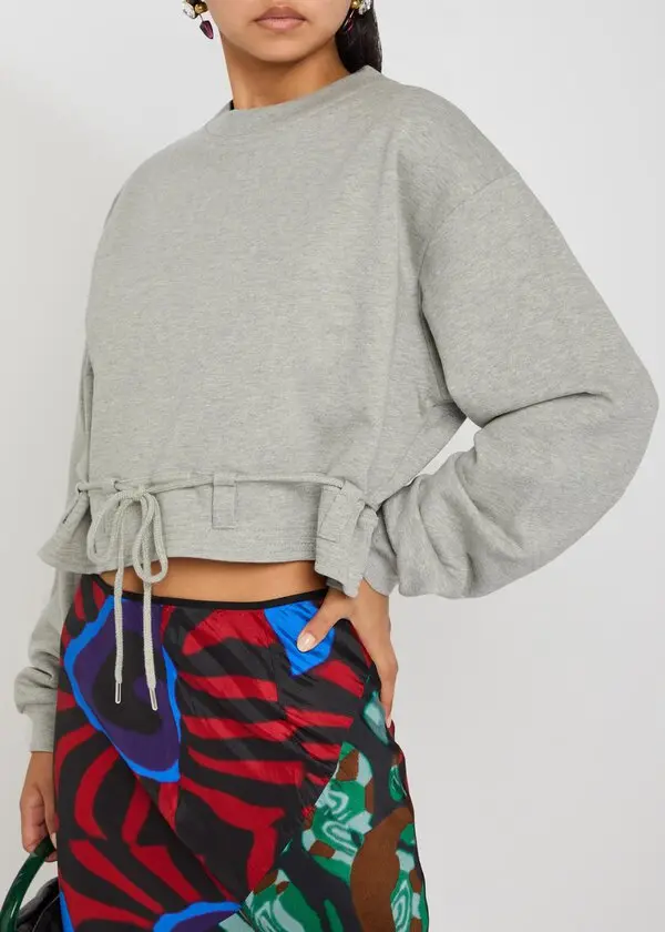 Dries Van Noten Hasterfiela Drawstring Cotton Sweatshirt