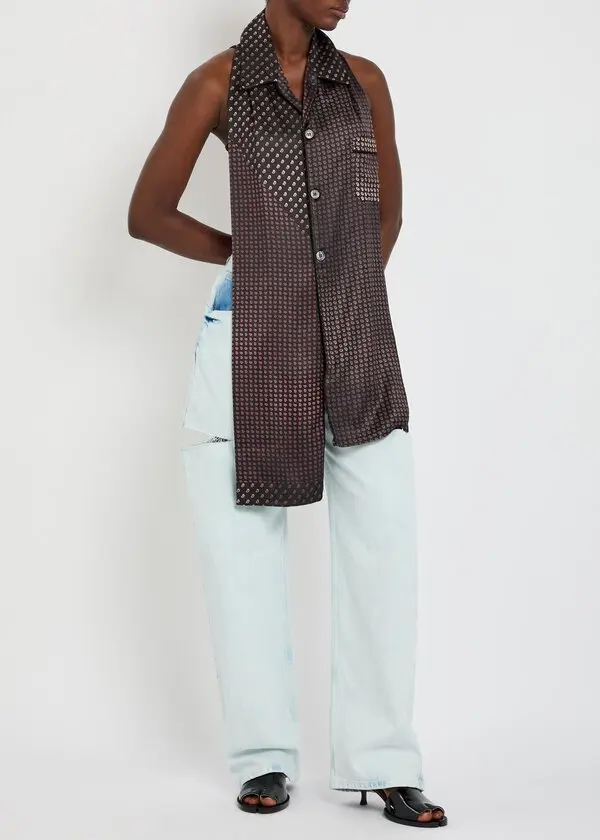 MAISON MARGIELA Paisley-print Backless Satin Top
