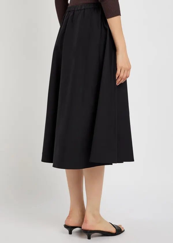 Vince Cotton-poplin Midi Skirt