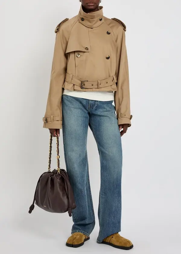 JW Anderson Belted Cropped Cotton Trench Coat