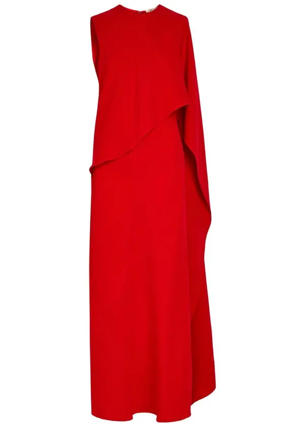 HEIRLOME Clementine Draped Silk Maxi Dress - Red