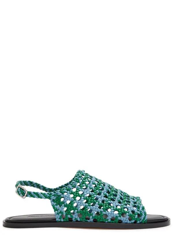 JW Anderson Net Woven Leather Sandals - Blue