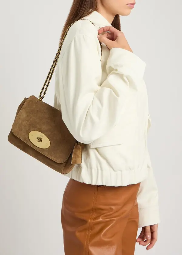 Mulberry Lily Suede Shoulder Bag - Sand