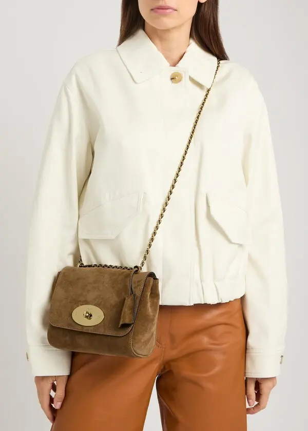Mulberry Lily Suede Shoulder Bag - Sand