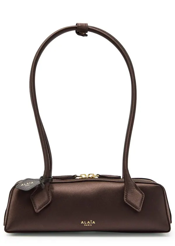 Alaïa Le Teckle Small Satin Shoulder Bag - Brown