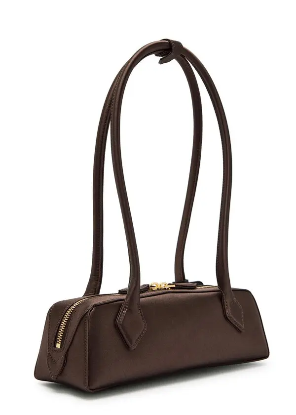 Alaïa Le Teckle Small Satin Shoulder Bag - Brown