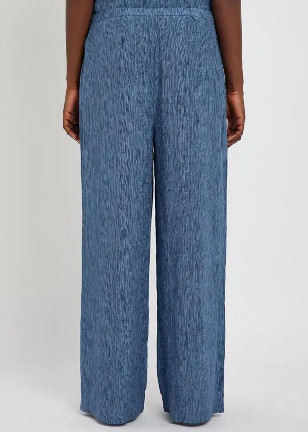 Eileen Fisher Crinkled Wide-leg Trousers