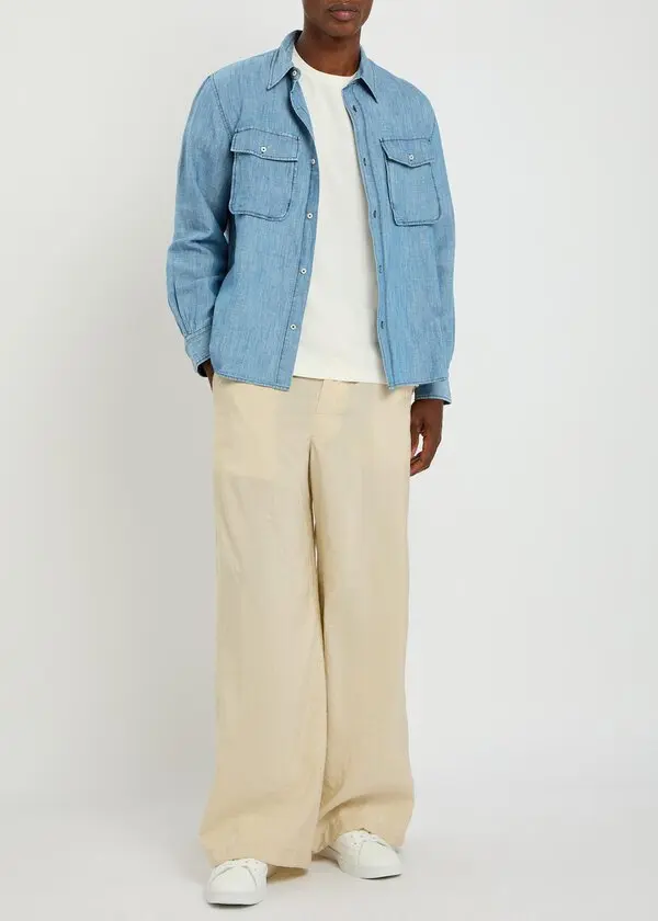 Officine Générale Garris Cotton And Linen-blend Shirt