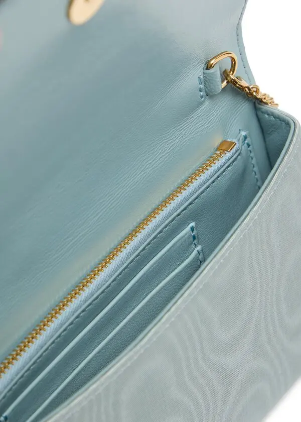 Valentino Garavani Crystal-embellished Vlogo Moiré Wallet-on-chain