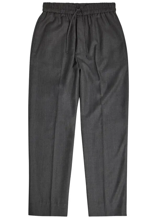 Officine Générale Nilson Wool And Cashmere-blend Trousers - Grey