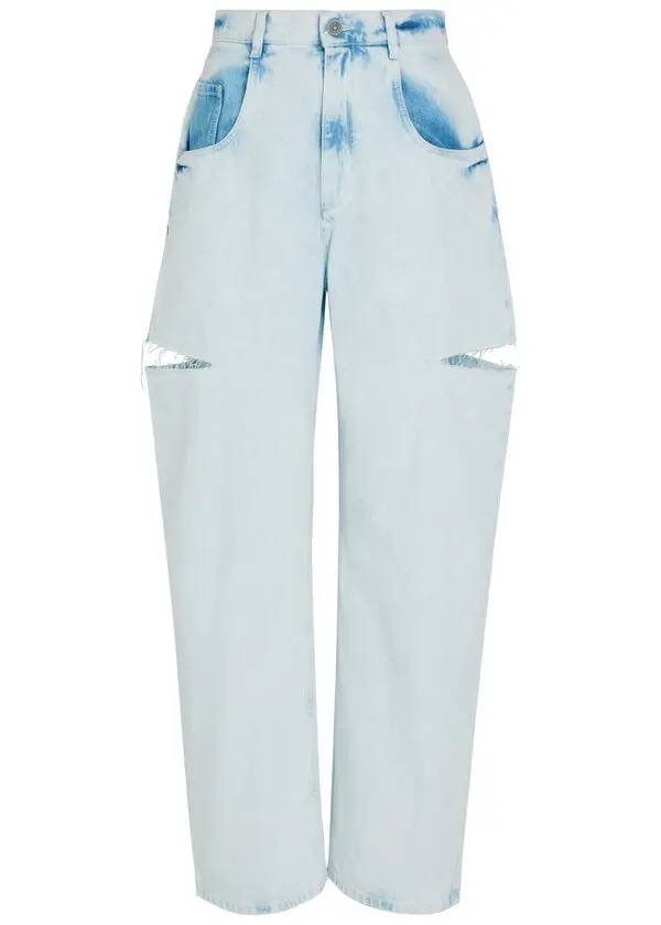 MAISON MARGIELA Cut-out Wide-leg Jeans - Light Blue