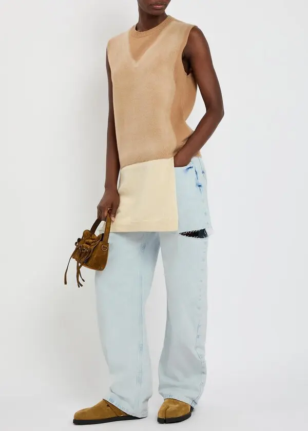 MAISON MARGIELA Cut-out Wide-leg Jeans - Light Blue