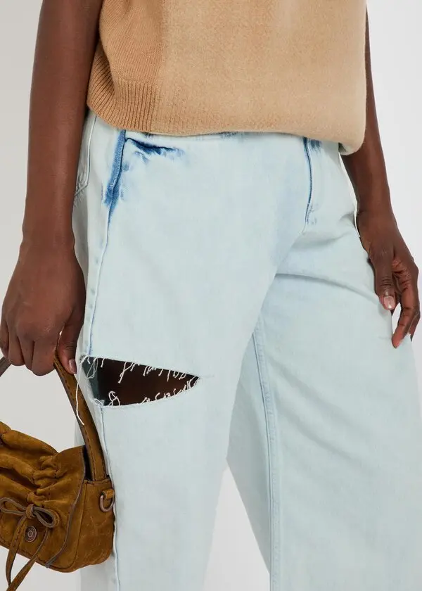 MAISON MARGIELA Cut-out Wide-leg Jeans - Light Blue
