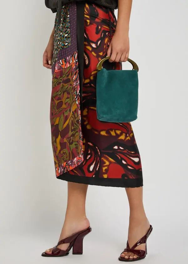 Dries Van Noten Suede Top Handle Bag