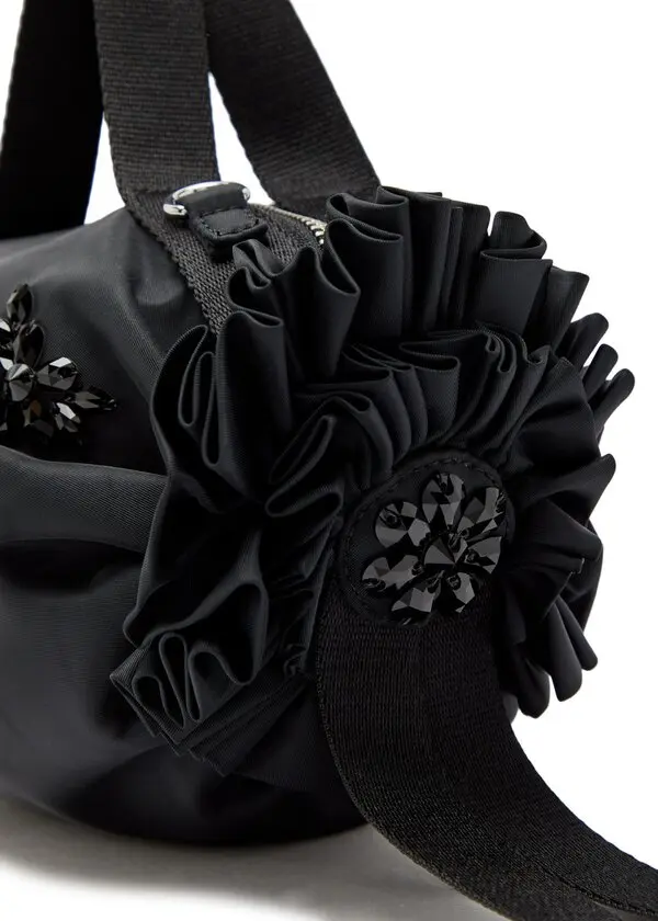 Simone Rocha Double Ribbon Rosette Mini Nylon Top Handle Bag