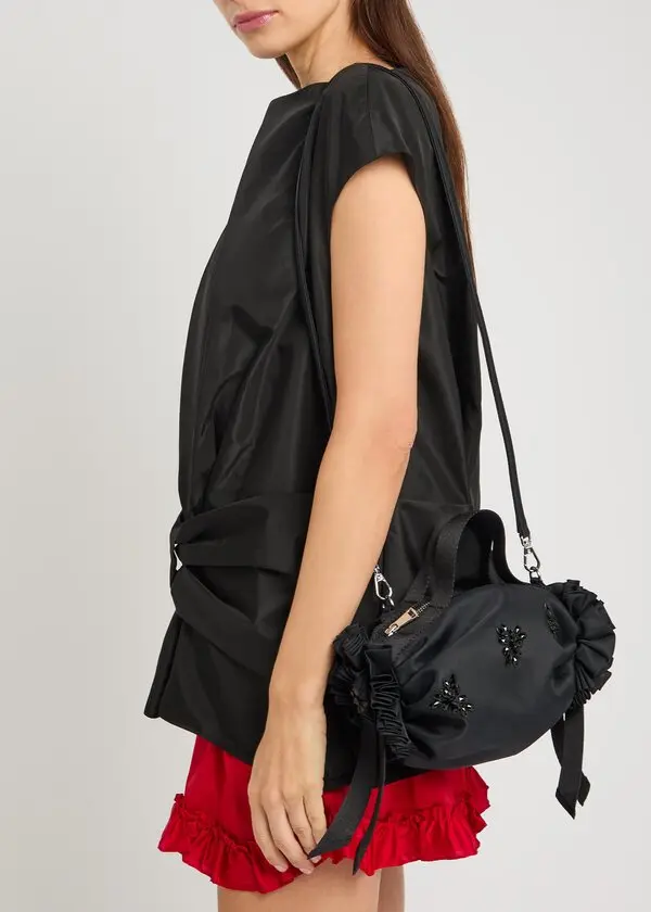 Simone Rocha Double Ribbon Rosette Mini Nylon Top Handle Bag