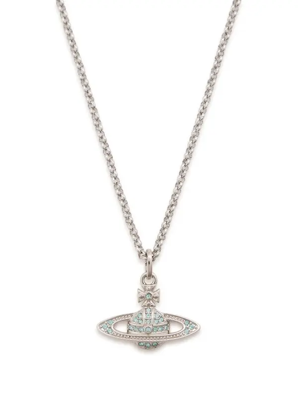 VIVIENNE WESTWOOD Mini Bas Relief Pendant Crystal-embellished Orb Necklace - Silver