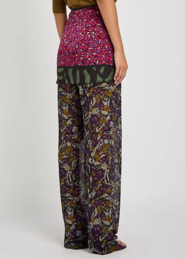 Dries Van Noten Gabrinas Printed Satin Mini Wrap Skirt - Multicoloured