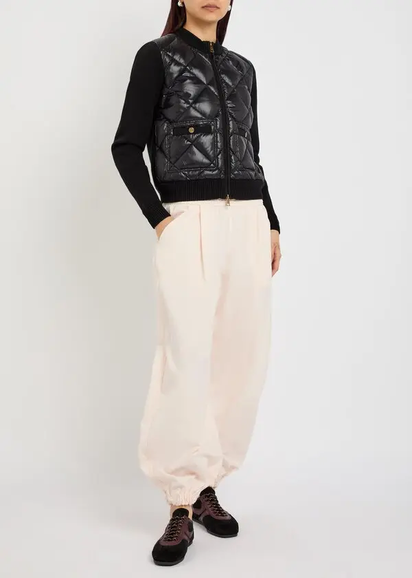 Moncler Quilted Cotton And Nylon Cardigan