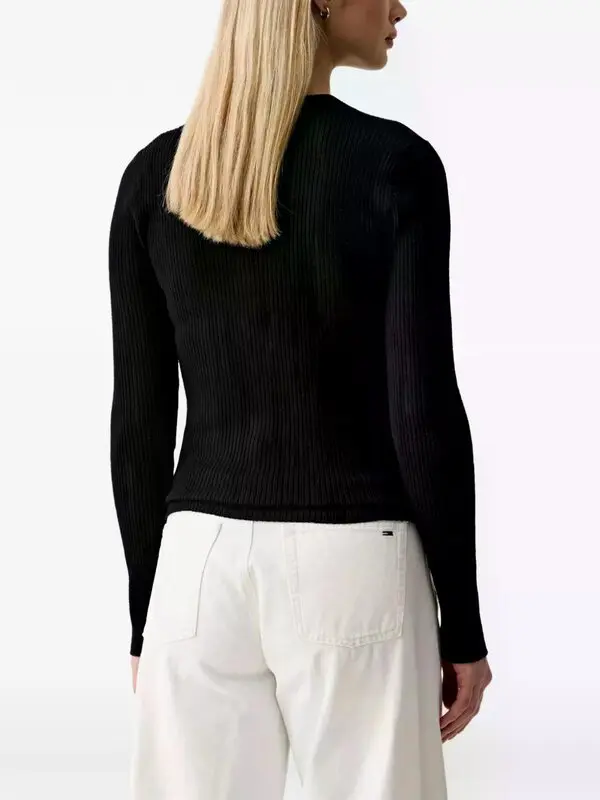 Karl Lagerfeld Lace-up Ribbed Sweater