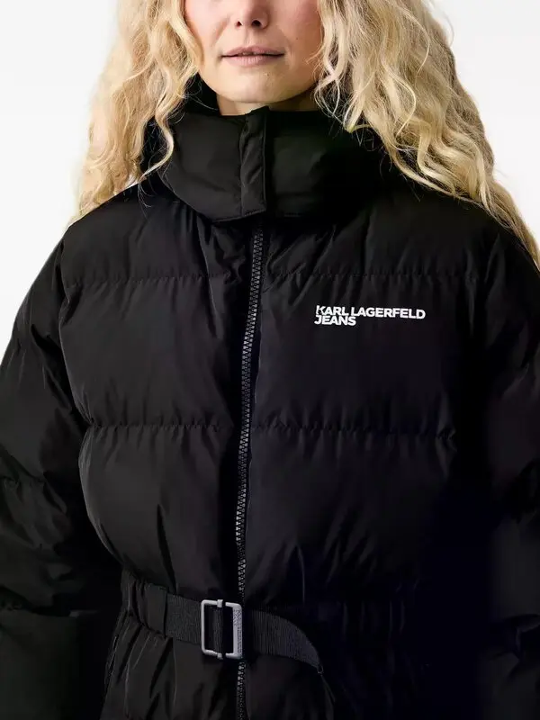 Karl Lagerfeld Belted-waist Puffer Jacket