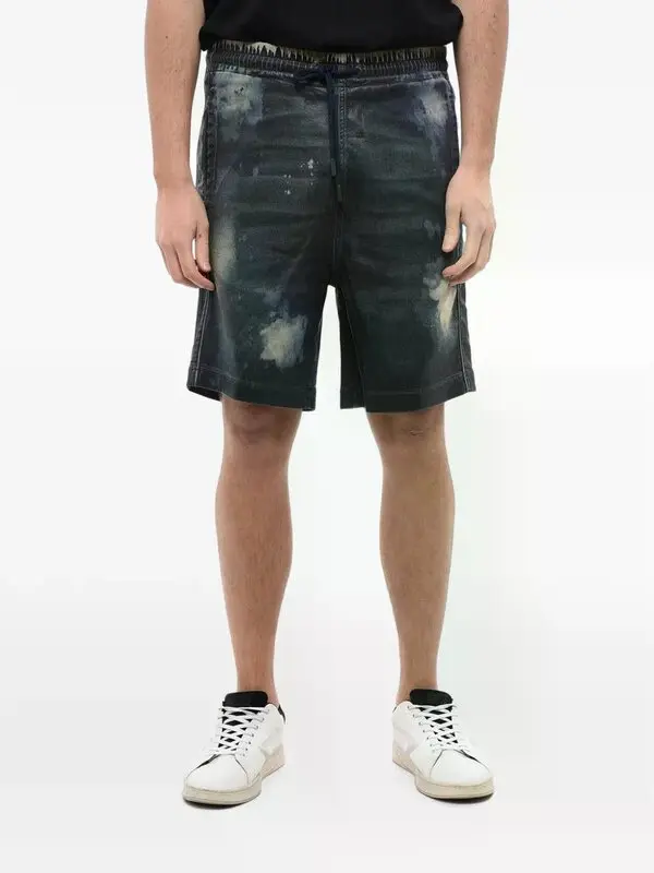 DIESEL® Acid-wash Effect Track Shorts - Blue