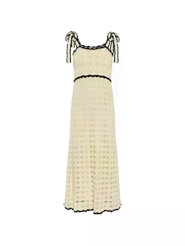 Zimmermann Aster Crocheted Strappy Maxi Dress - Neutrals