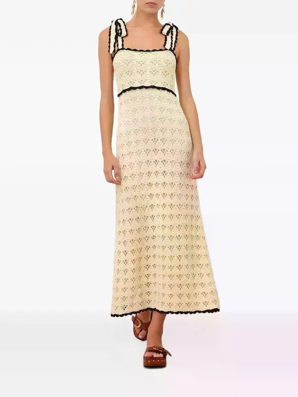 Zimmermann Aster Crocheted Strappy Maxi Dress - Neutrals