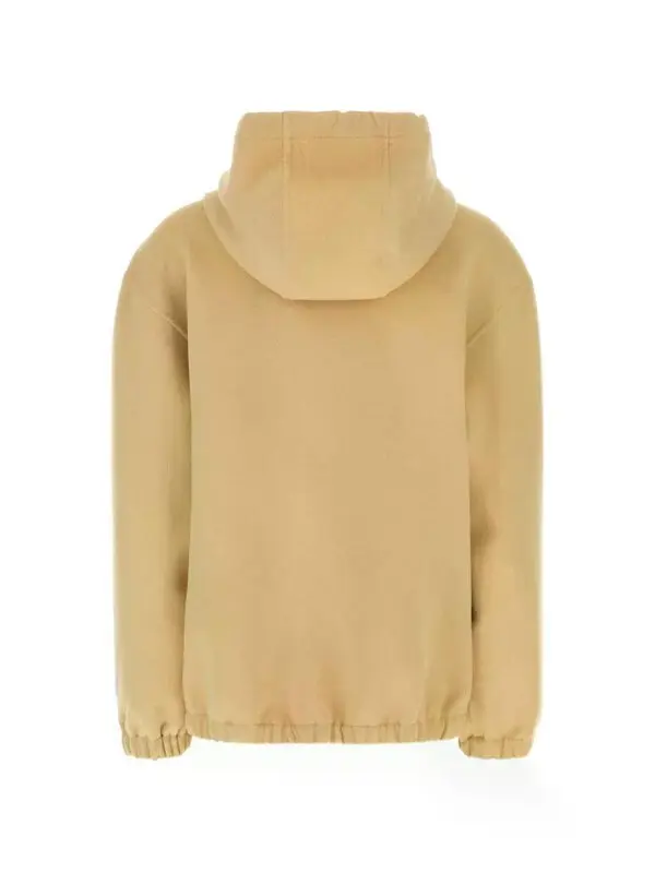 Miu Miu Logo Embroidered Zip-up Hoodie