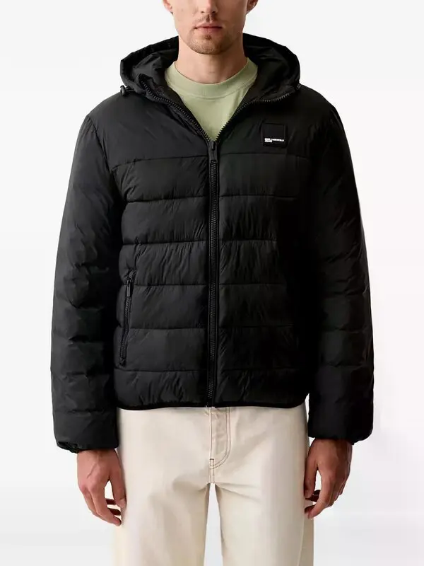 Karl Lagerfeld Hooded Quilted Jacket - Black