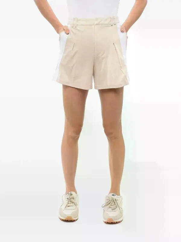 John Richmond Side-stripe Pleated Shorts - Neutrals