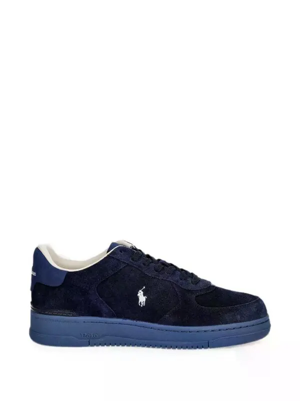 Polo Ralph Lauren Mastr Ct Rib Logo-embroidered Calf Suede Sneakers - Blue