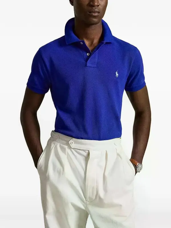 Polo Ralph Lauren Logo-embroidered Piqué Polo Shirt - Blue