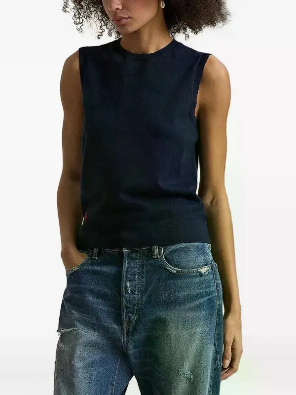 Polo Ralph Lauren Logo-embroidered Sleeveless Sweater - Blue
