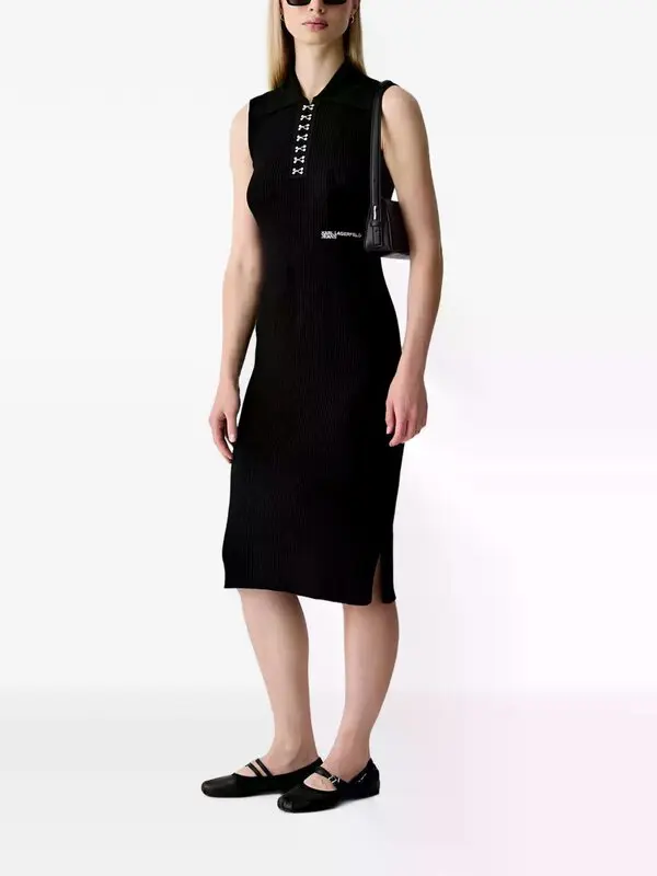 Karl Lagerfeld Ribbed-knit Midi Dress