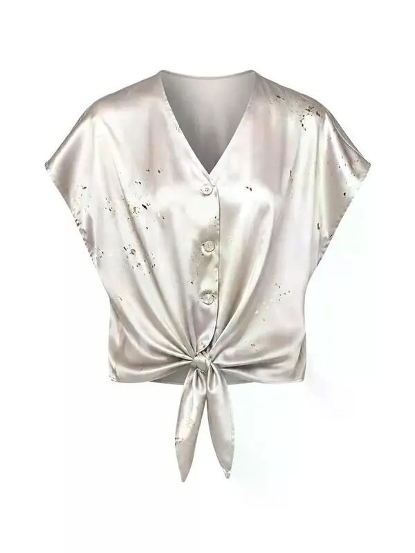 Max & Moi Telyas Tie-fastening Shirt - Neutrals