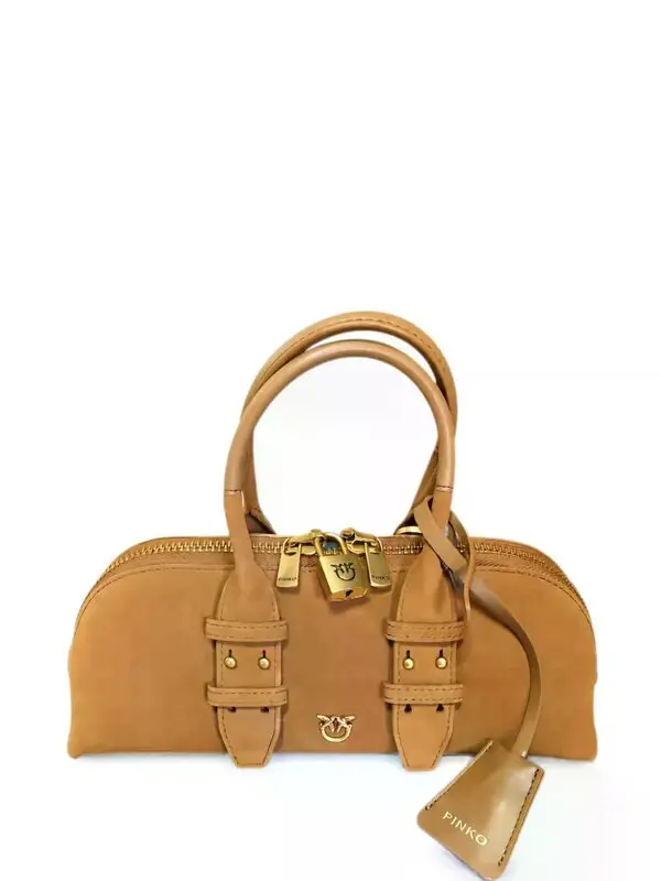 Pinko Love Birds Buckle Shoulder Bag - Brown